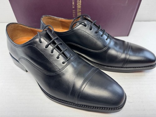 Johnston & Murphy Sullivan Cap Toe Black Italian Calfskin - Size 11M | eBay