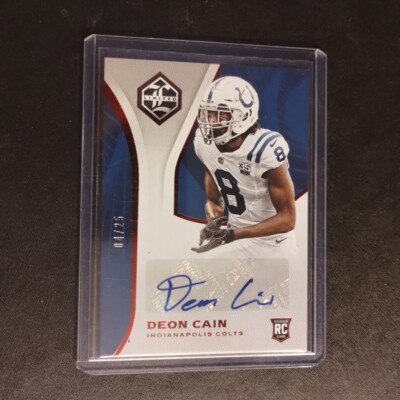 #4/25 Deon Cain Rookie Auto 2017 Panini Limited Autograph Clemson Colts ...