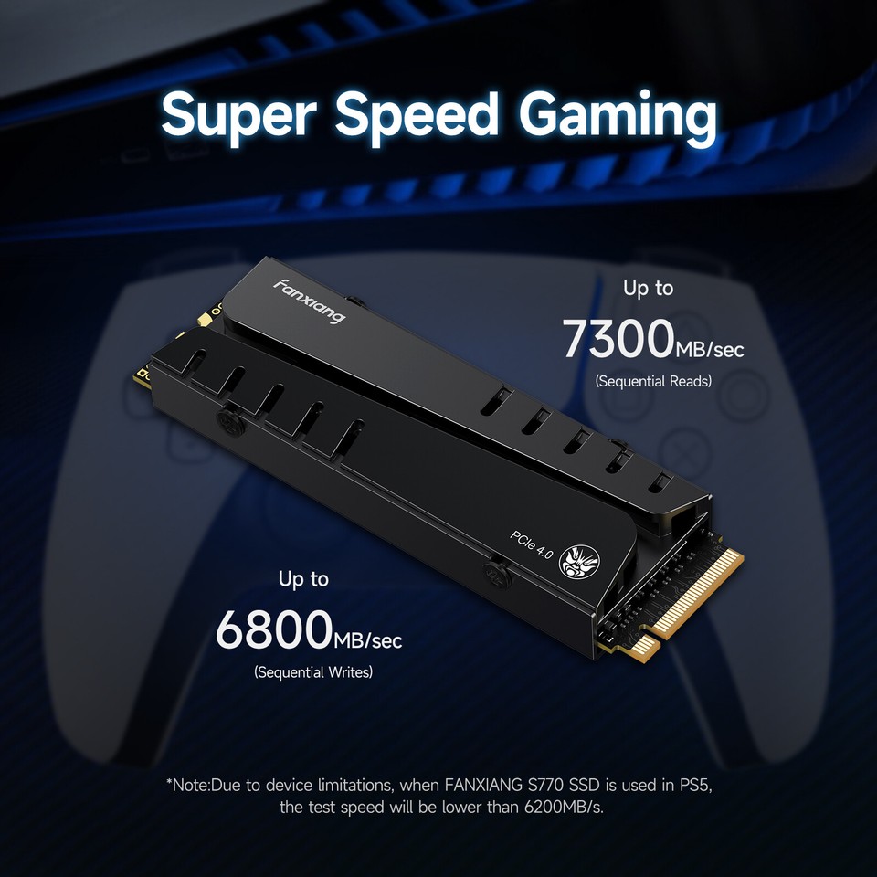 Fanxiang M.2 NVME 4TB SSD 2TB 1TB PS5 SSD 7300MBS Heat Sink 4.0 PCIe M2 ...