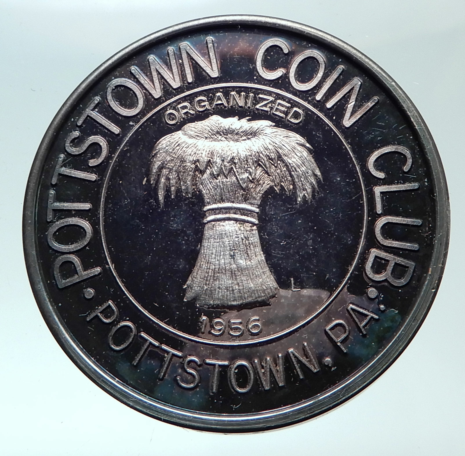 1969 USA Pottstown, PENNSYLVANIA Coin Club Proof Antique Genuine Medal ...