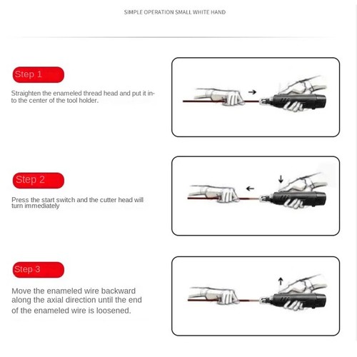 Wireless Rechargeable Enamelled Wire Scraper Scraping Machine Stripping ...