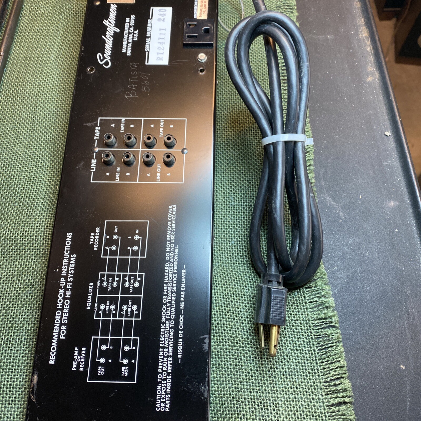 Soundcraftsmen Audio Frequency Equalizer RP-2215-R Rear Panel w ...