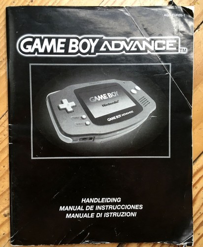 NOTICE 100% ORIGINALE GAMEBOY ADVANCE GBA PAL EURO AGB-EUR(B)-1 BOOKLET ...