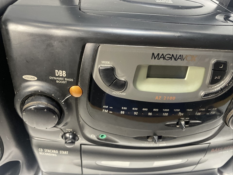 Magnavox Boombox AZ2100 Portable CD/Cassette Mini System Works See ...