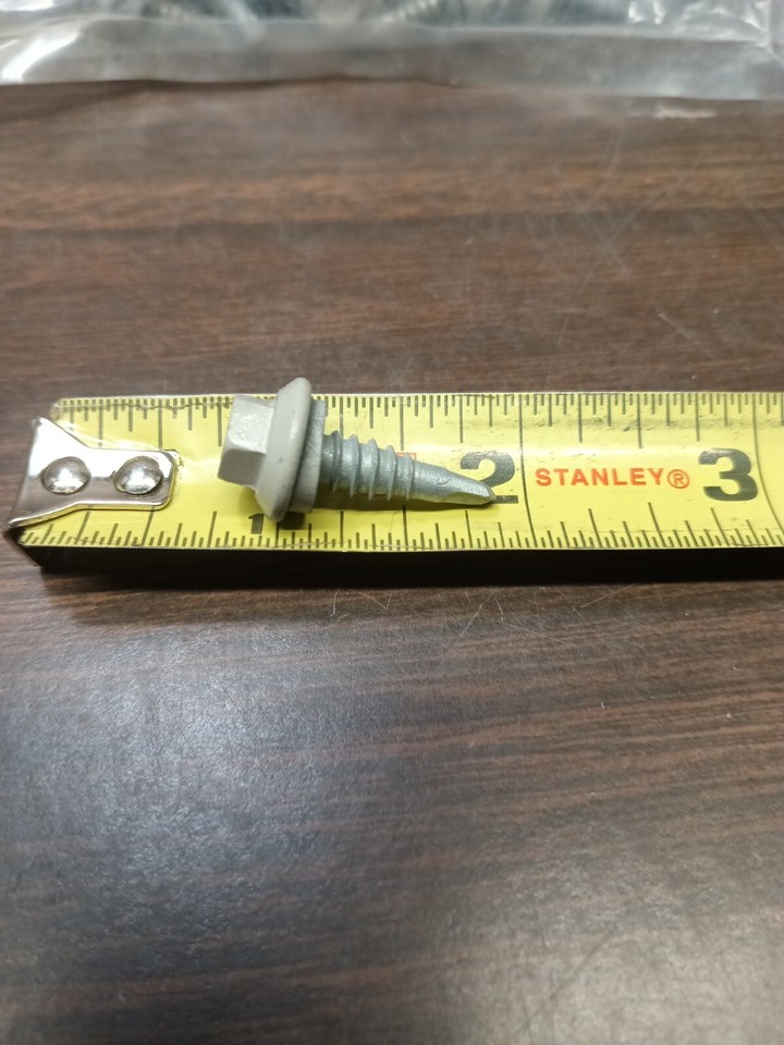 250- Self Drilling 1/4 X 7/8 Ash Gray Self Sealing Sheet Metal Lap ...