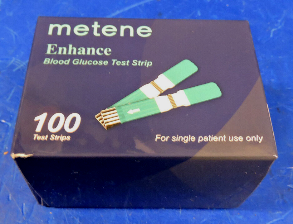 Box 100 Count Metene Enhance Test Strips Diabete Blood Glucose/ Exp ...