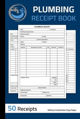 Plumbing Receipt Book: Plumbing Services Receipt Form | Plumber Receipt ...