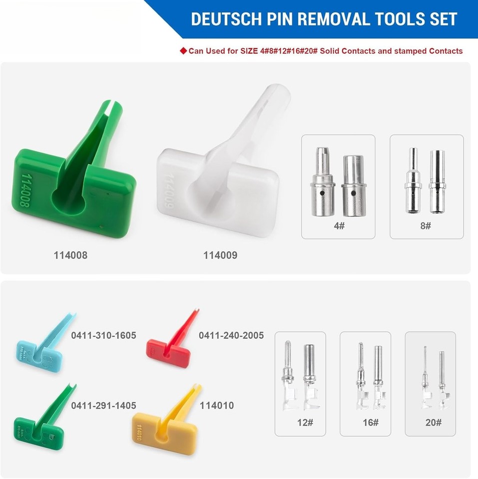 Deutsch Pin Removal Tool Kit , Plastic Terminal Release Tool ,12PCS ...