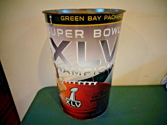 WINCRAFT GREEN BAY PACKERS SUPER BOWL CHAMPIONS 15" METAL TRASH CAN ...