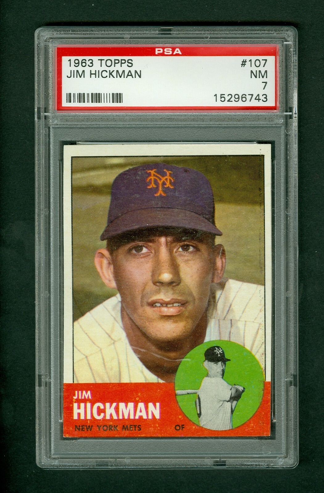 Jim Hickman Vintage 1963 Topps Card #107 NY Mets PSA Graded 7 NM | eBay