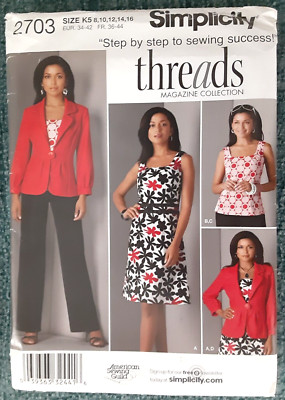 Simplicity Pattern 2703 Misses' Jacket Pants & Dress or Top Sewing ...