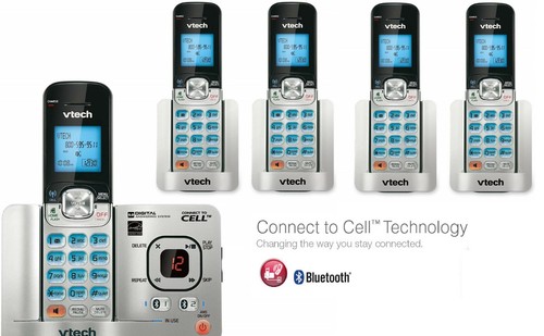 VTech DS6511-2 DECT 6.0 5-Handset BLUETOOTH Connect to Cell DS6511 ...