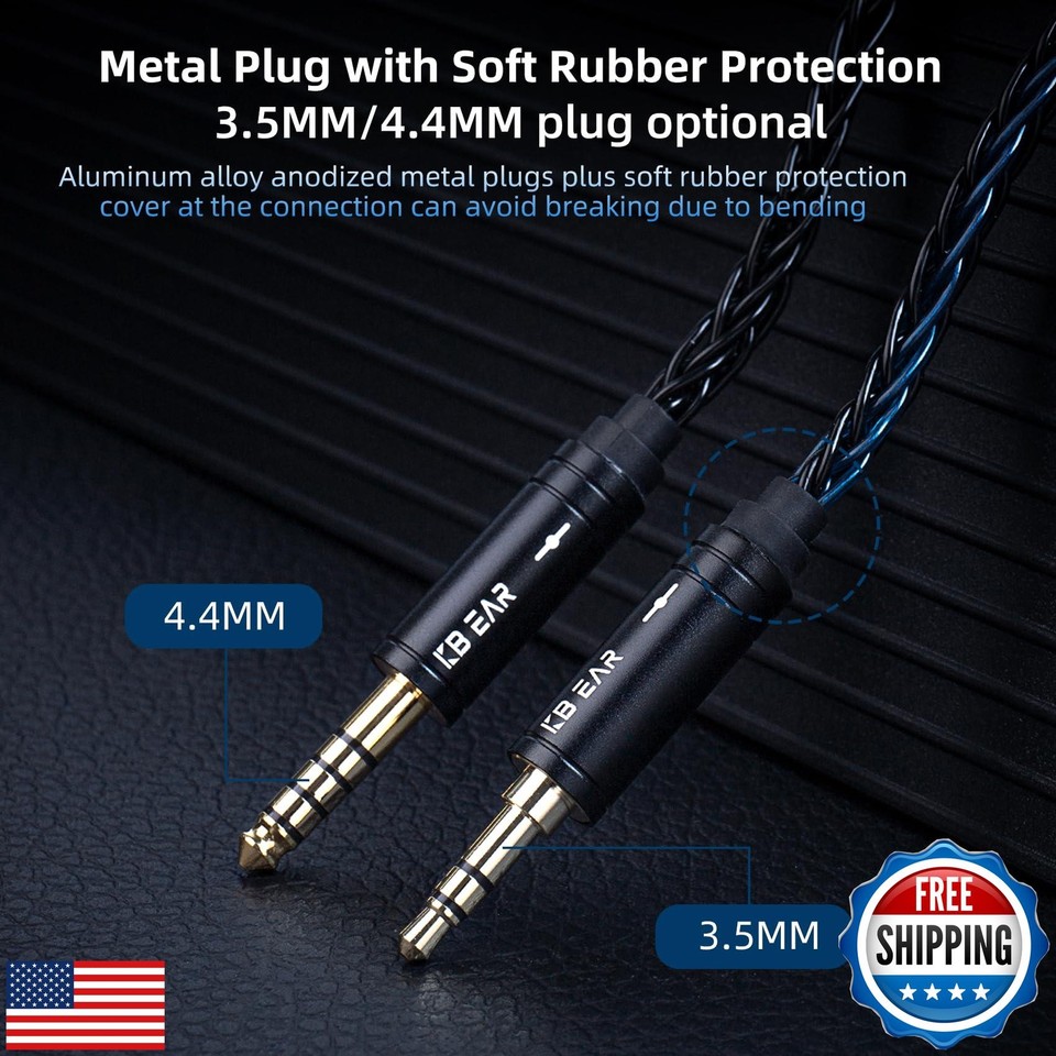 2M Long Recessed 2Pin IEM Cable, in Ear Monitor Replacement Earphone ...