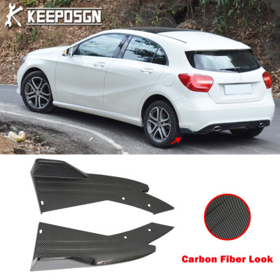 For Mercedes Benz A200 A180 A160 Carbon Look Rear Diffuser Bumper Lip ...