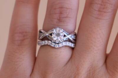 2.50 Ct Round Simulated Diamond Wedding Infinity Bridal Ring 14k White ...