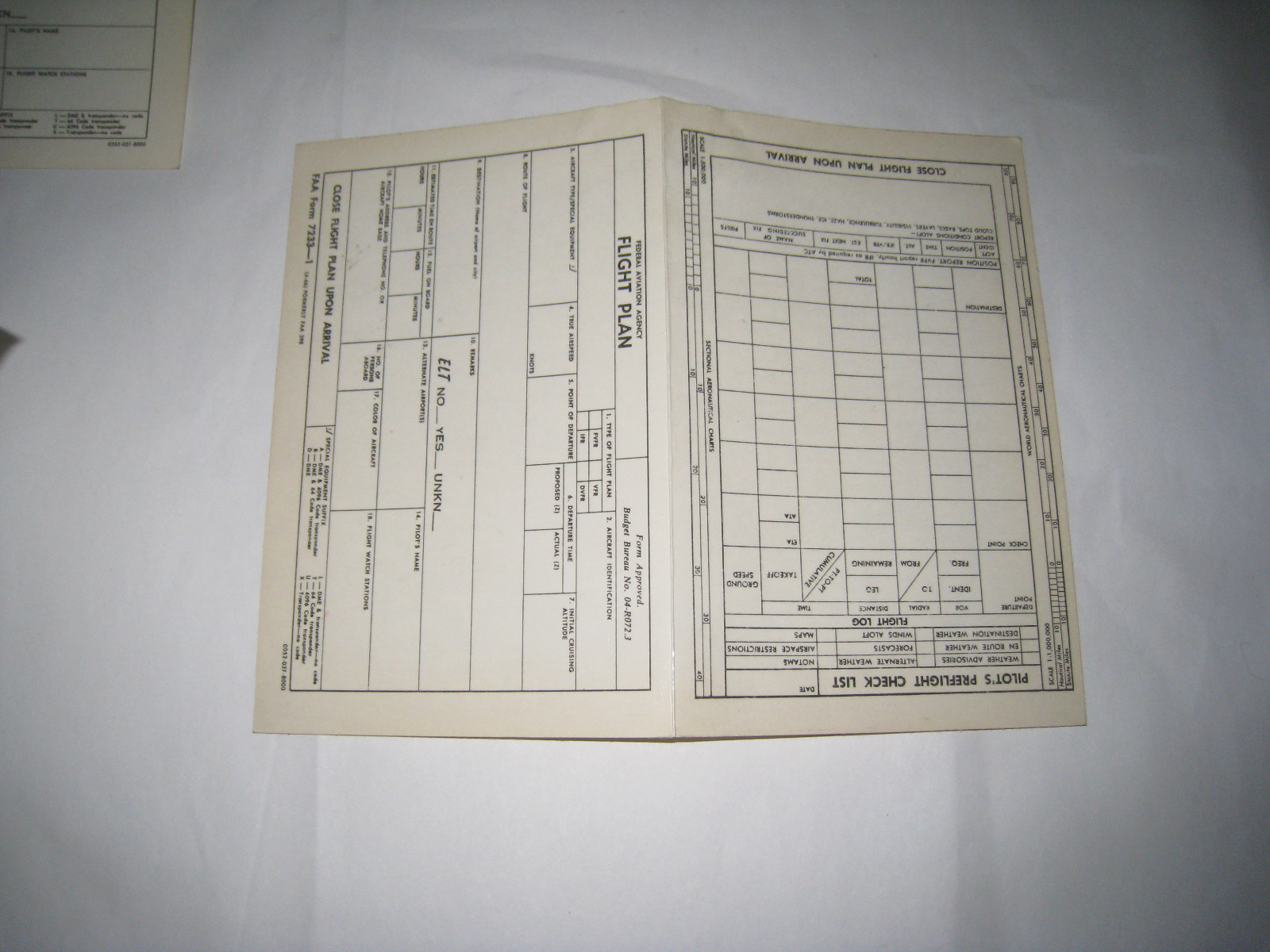 Lot of 3 Flight Plan FAA 7233-1 Pilot's Preflight & Jetranger Pilot's ...