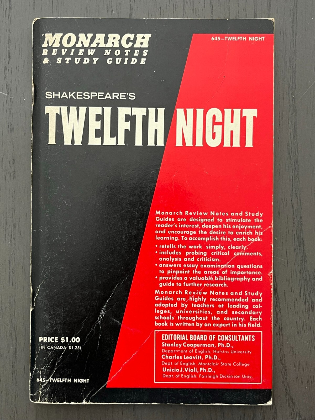 Monarch Notes Twelfth Night Shakespeare Paperback Study Guide 1964 | eBay