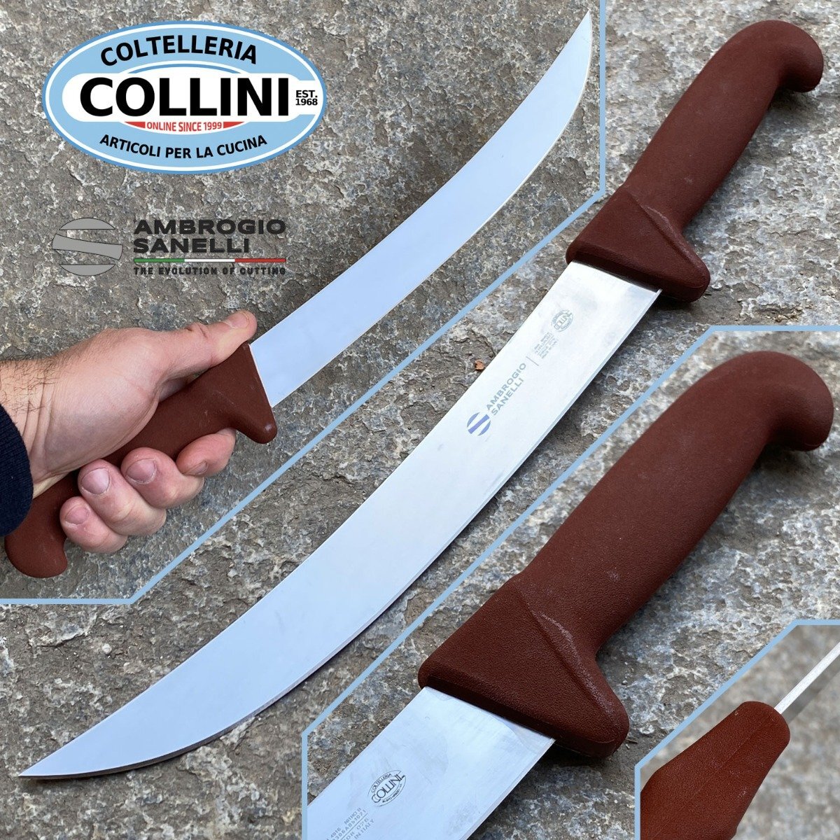 Sanelli Ambrogio - BBQ - Knife Scimitar American Narrow 10 3/16in ...