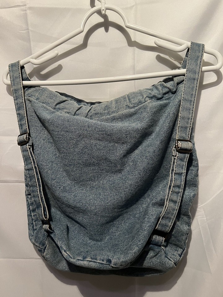 Xhilaration Denim Barrel Backpack American Flag Pocket Drawstring ...