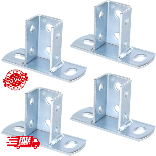 4 PCS Strut Post Bases, 2 Slotted Holes U Post Base for 1-5/8 Inches ...