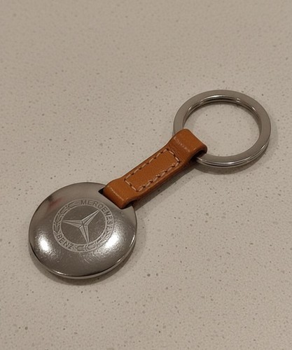 RARE Vintage Mercedes-Benz Logo Metal & Leather Keychain - Collector's ...