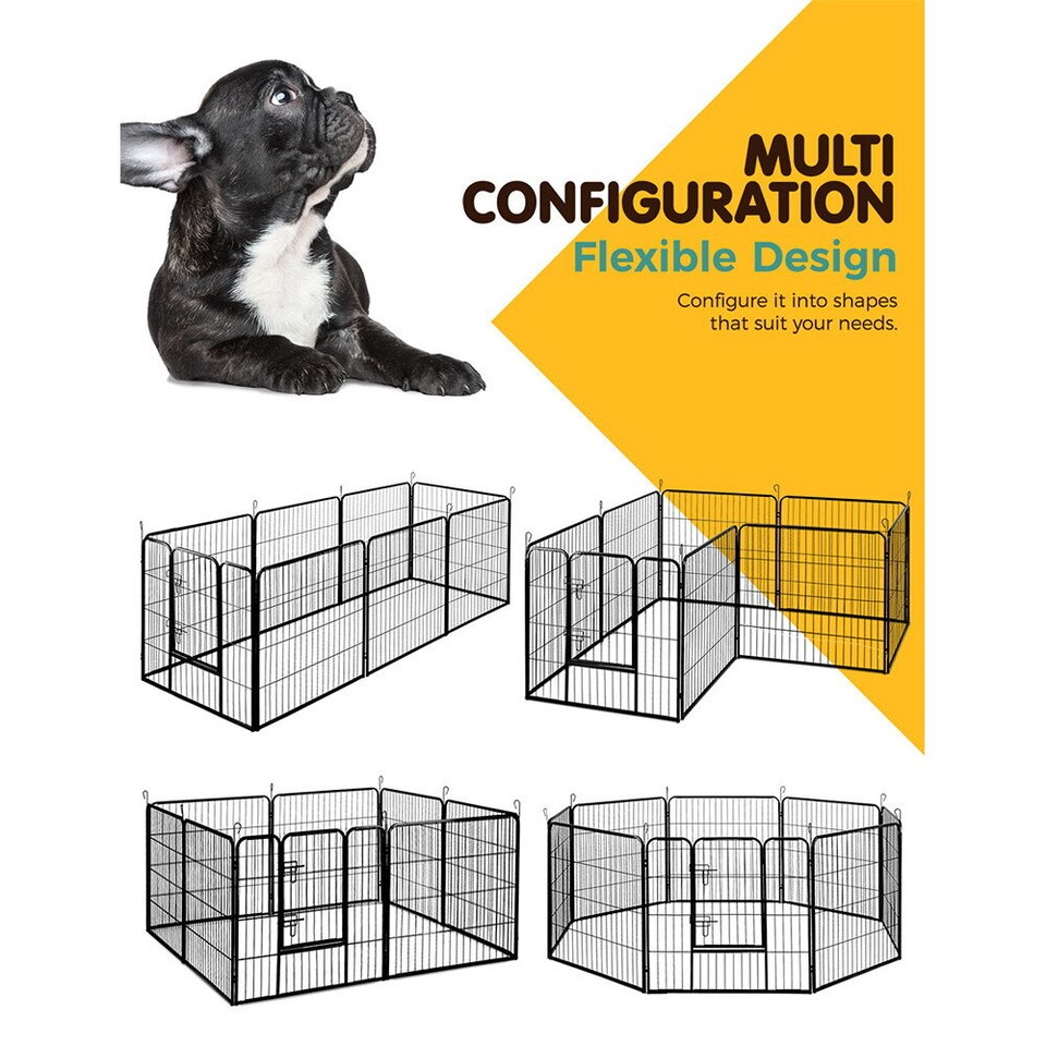 i.Pet 32" Pet Dog Playpen 8 Panel Puppy Exercise Cage Enclosure Fence ...
