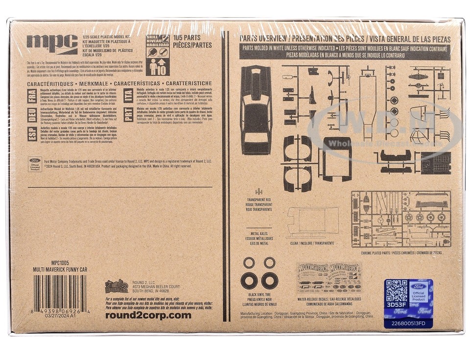 SKILL 2 MODEL KIT MONTGOMERY'S MULTI MAVERICK FUNNY CAR 1/25 SCALE MPC ...