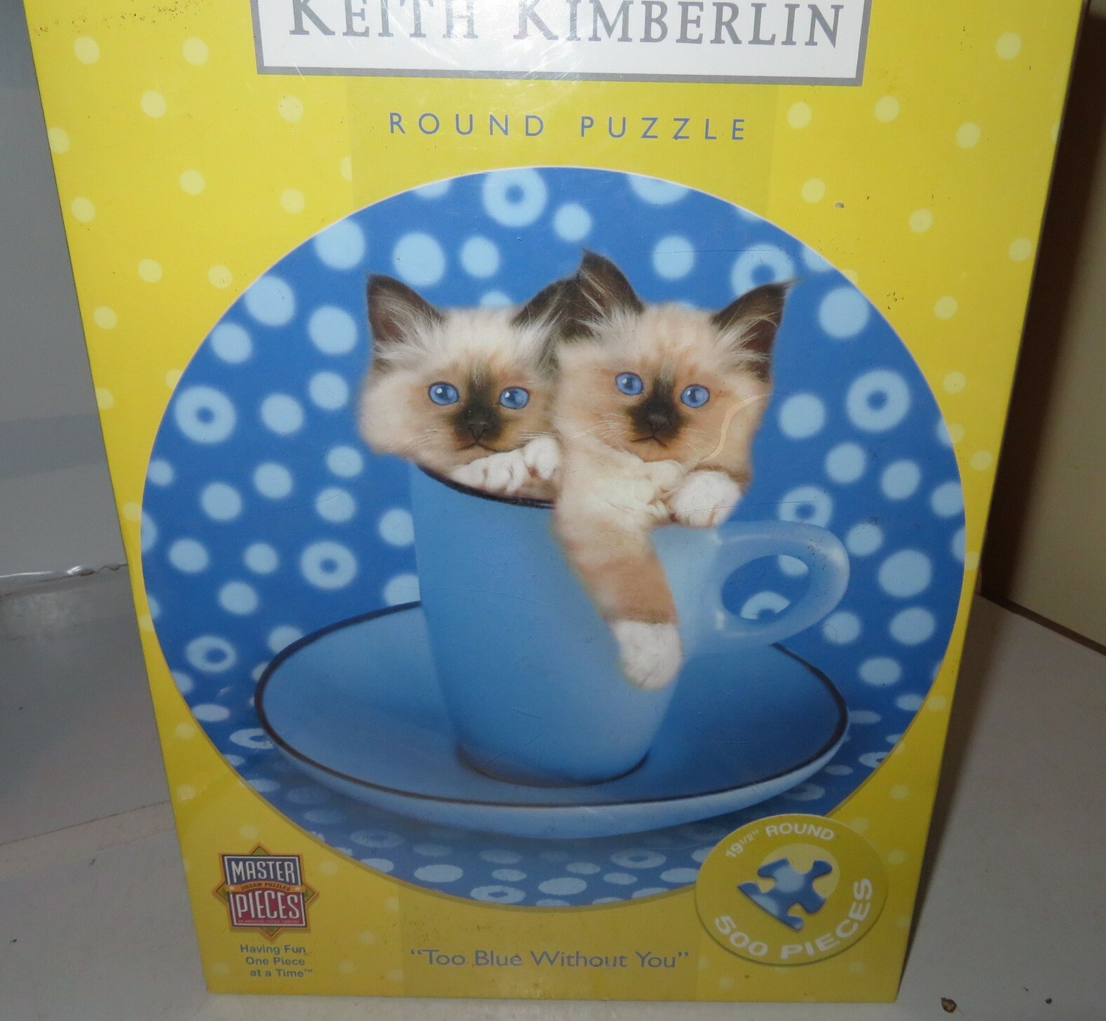 Keith Kimberlin To Blue Without You Kitten Cat 500 pc Round Puzzle New ...