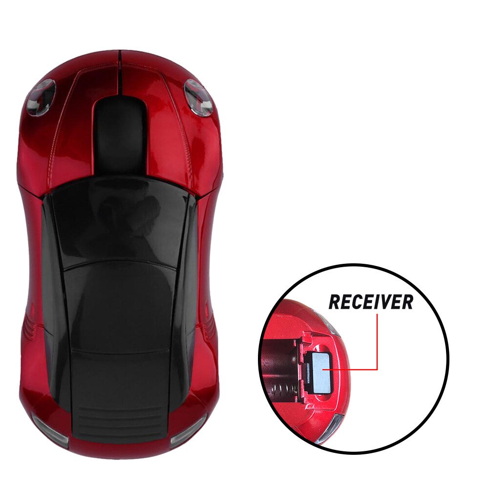 Car Shape 2.4GHz Wireless Cordless Optical Mouse Mice USB Receiver For ...