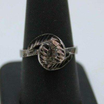 STERLING SILVER 925 ND RING SIZE 9.25 12.4mm WIDE SWIRL DESIGN (E3O) | eBay