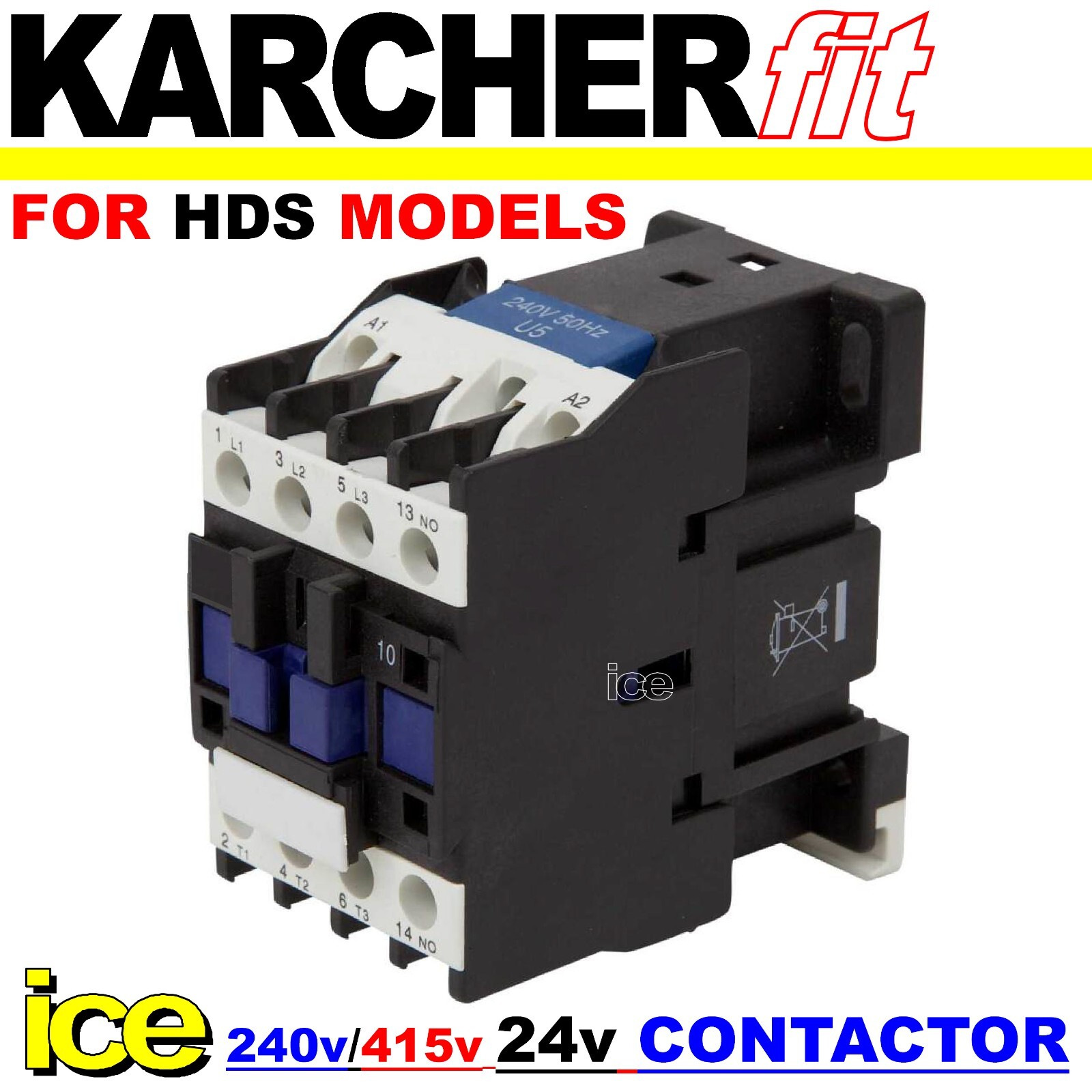 KARCHER HDS 650 750 PRESSURE WASHER STEAM CLEANER 24v CONTACTOR SWITCH ...