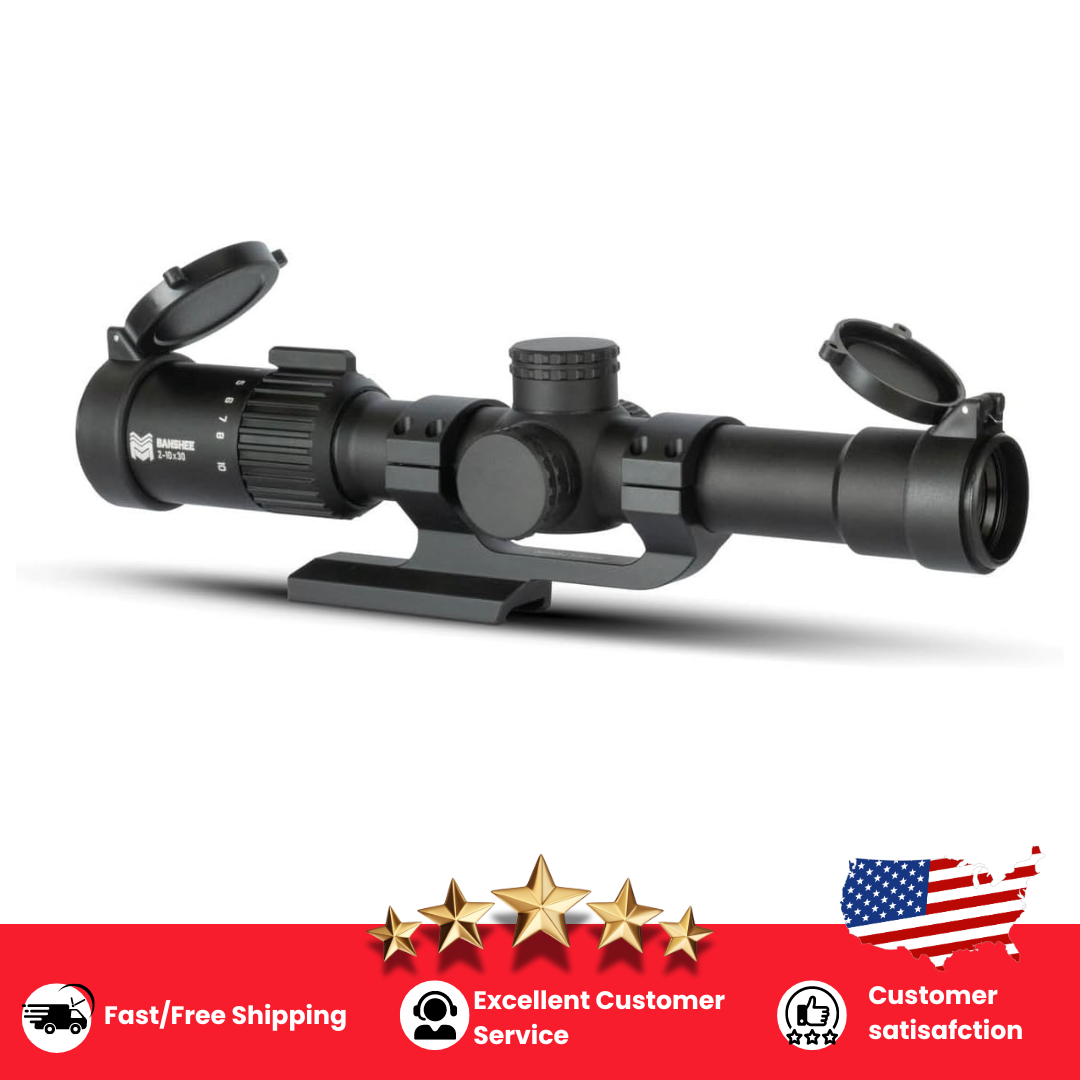 Monstrum Banshee 2-10x30 MPVO Rifle Scope w/ Offset Mount Black MX1 Box ...