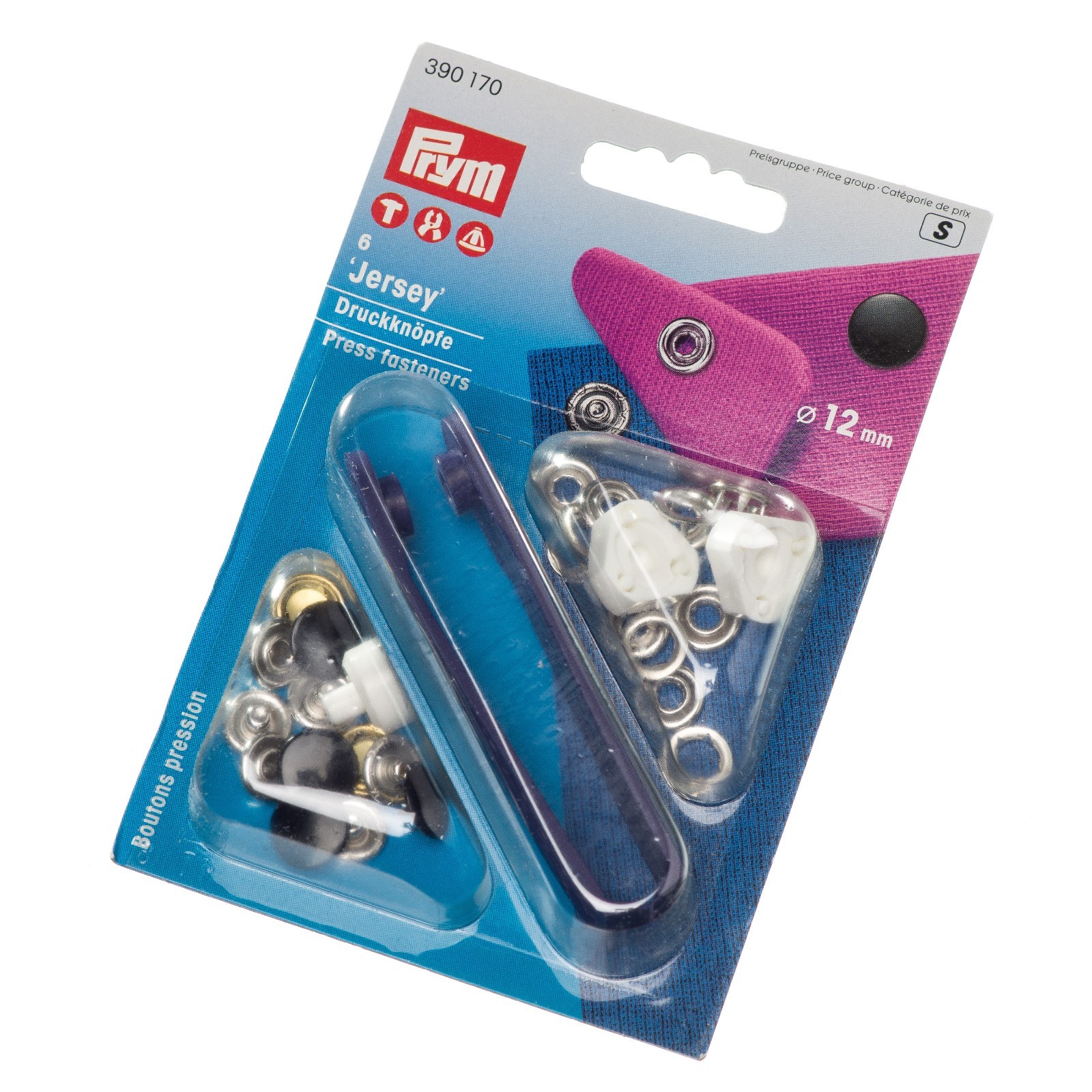 Prym Non-sew Press Fasteners Jersey Brass Smooth Cap Black 12 Mm for ...