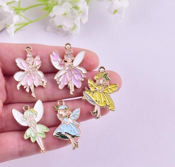 new 50Pcs cartoon color girl cute Charm necklace Pendants DIY Jewelry ...