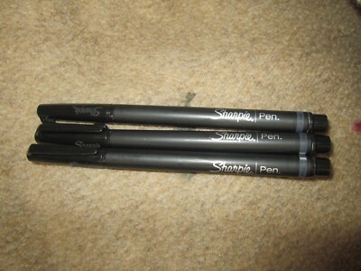 3 NEW NWOB SHARPIE Cap Pens, Black Ink, Fine Point | eBay
