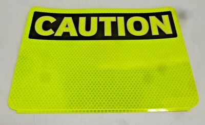 NEW BRADY Reflective Vinyl Caution Sign, 7" x 10", BLK/YEL, Adhesive ...