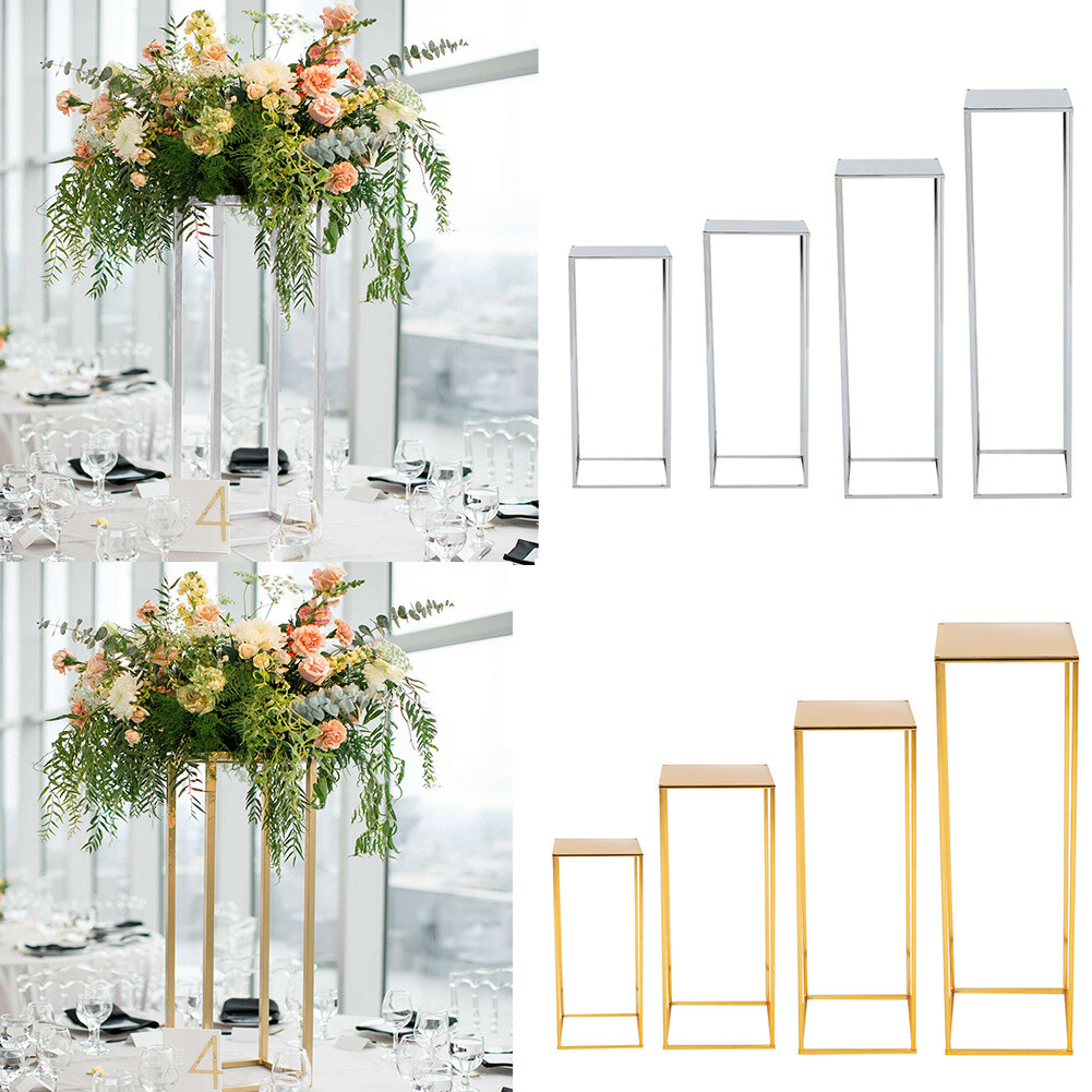 Wedding Flower Rack Metal Geometric Column Vase Stand Centrepiece ...