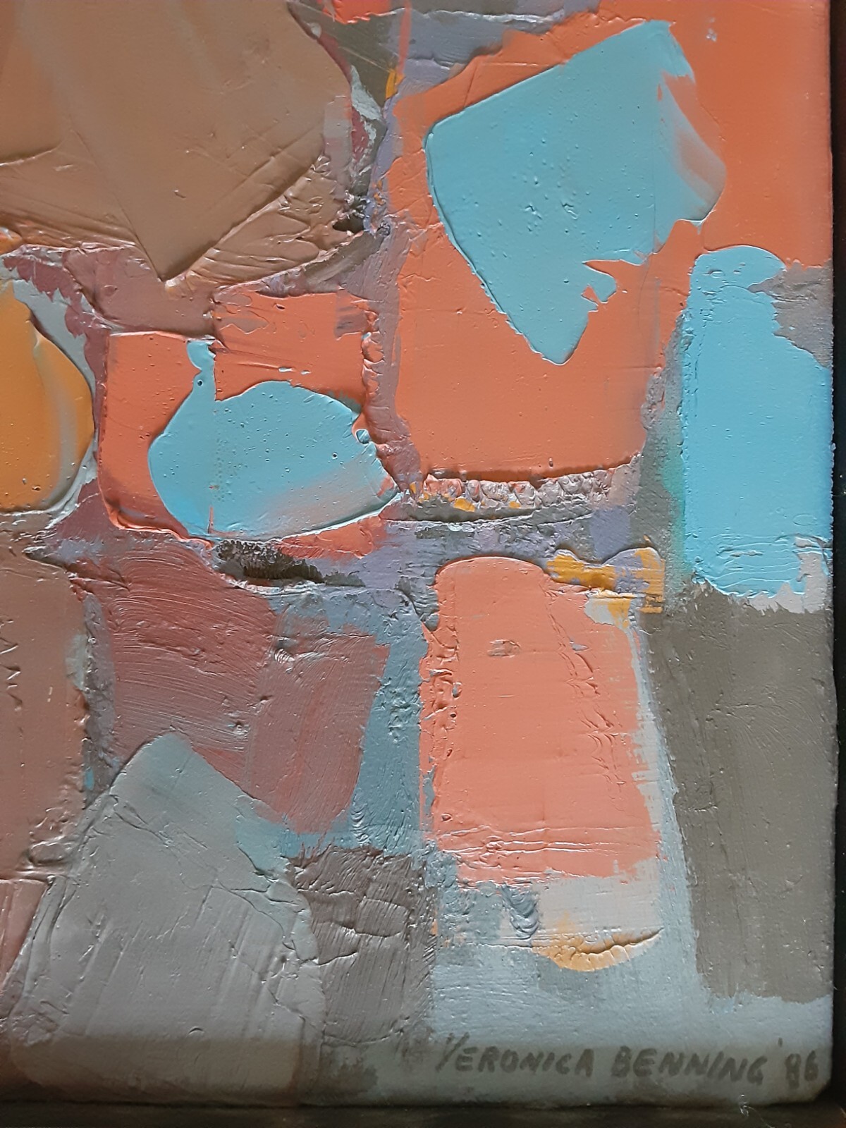 VERONICA BENNING Maine & Florida Listed Abstract Artist 1986 Oil Canvas ...