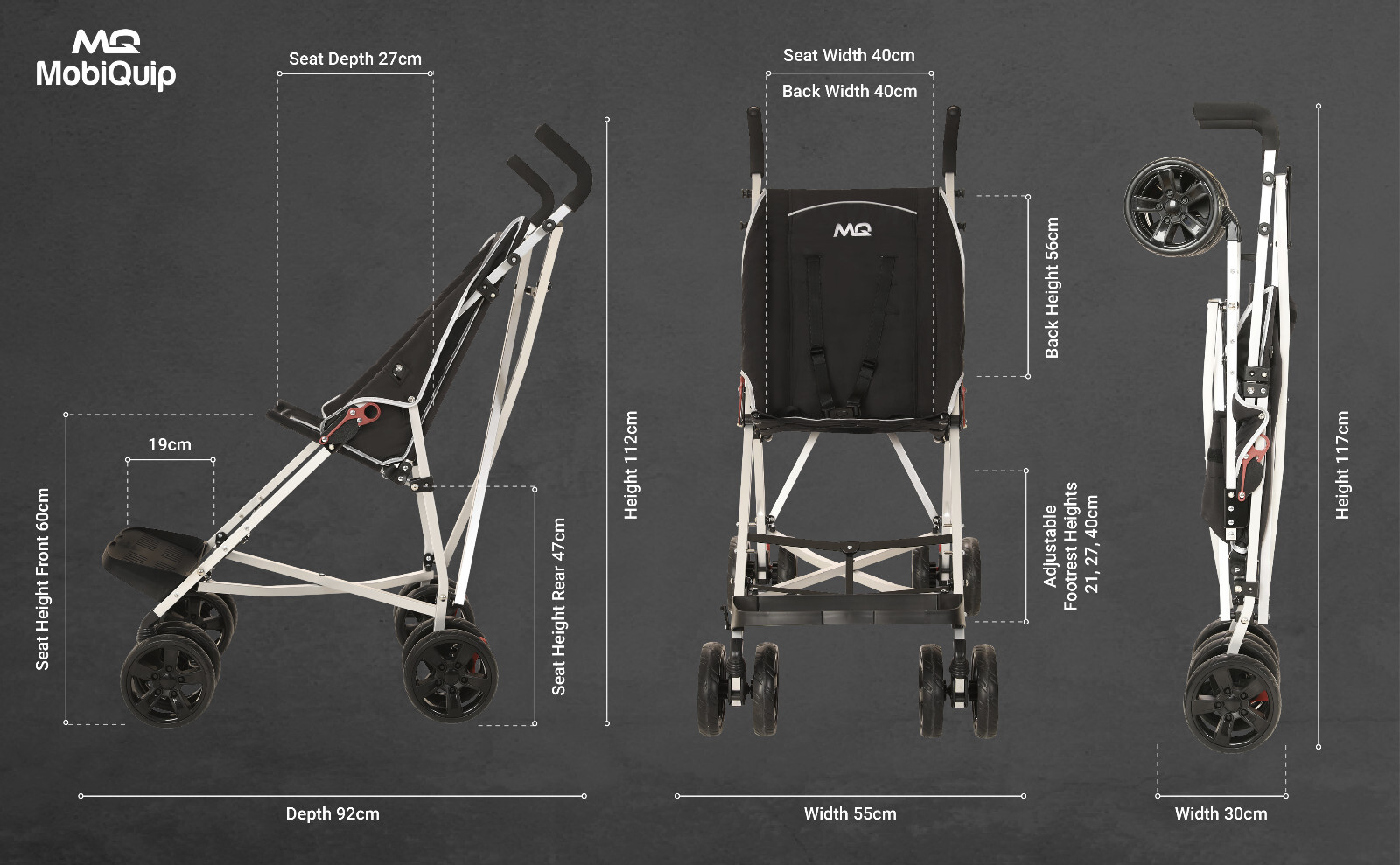 MobiQuip XL Pushchair, Special Needs Buggy, Disability Pushchair for ...