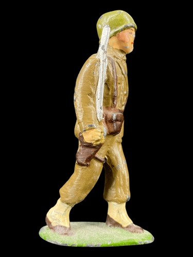 Vtg F.A.O. Schwarz Lead Toy Military Soldier Marching w/ Sword Figurine ...