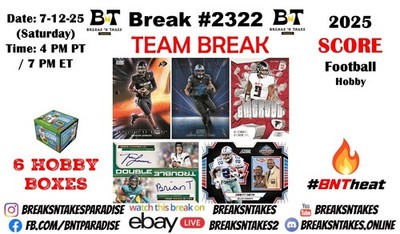 SEATTLE SEAHAWKS 2025 Panini NFL Score Football Hobby 6 BOX Break #2322 ...