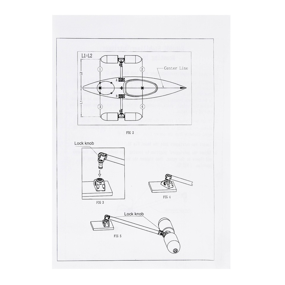 Pair For Marine Boat Kayak Canoe PVC Stabilizer System 2x Outrigger ...