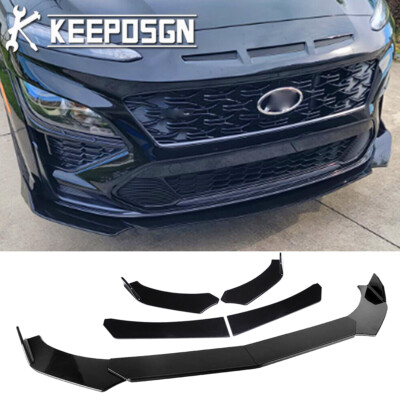 For Hyundai Kona N Line Gloss Front Bumper Lip Splitter Spoiler Lower ...