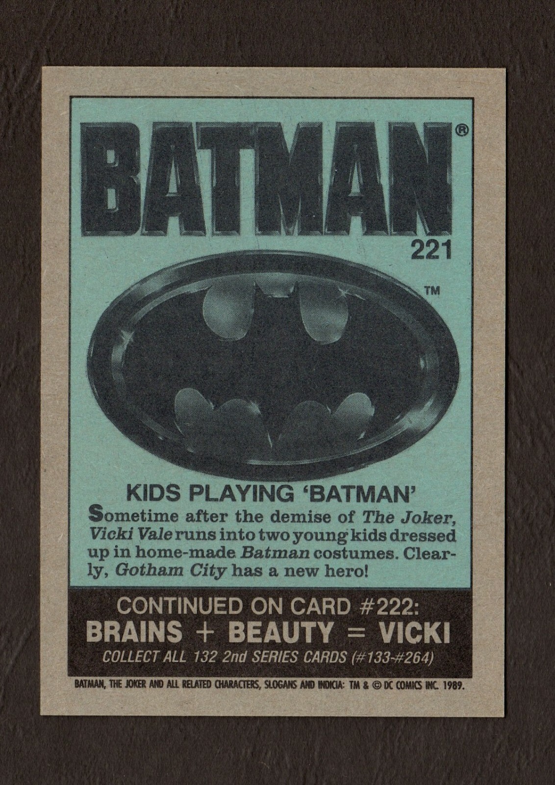 1989 Topps Batman Movie Trading Card #221 – Kids Playing “Batman” | eBay