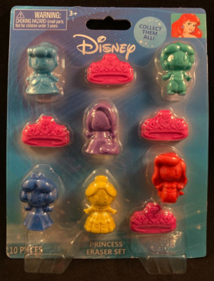 Disney - Princess Eraser Set - 10 Pieces - 6 Princess/4 Crowns | eBay