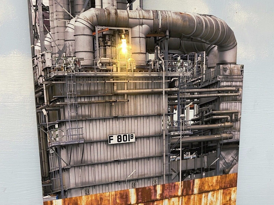 HO Scale OIL REFINERY Flat / Front 3D Background w/LED, Tank Field ...