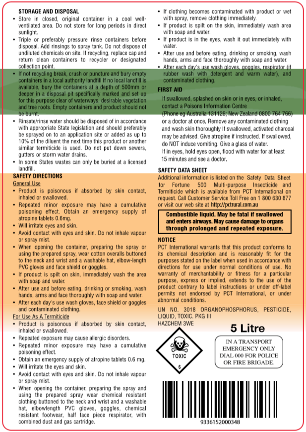 Fortune 500 5lt Insecticide & Termiticide. Chlorpyrifos 500g/l. Lorsban ...