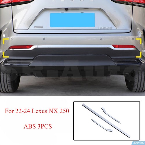 3PCS For 2022-2024 Lexus NX 250 350h 450h+ Chrome ABS Rear Bumper Stirp ...