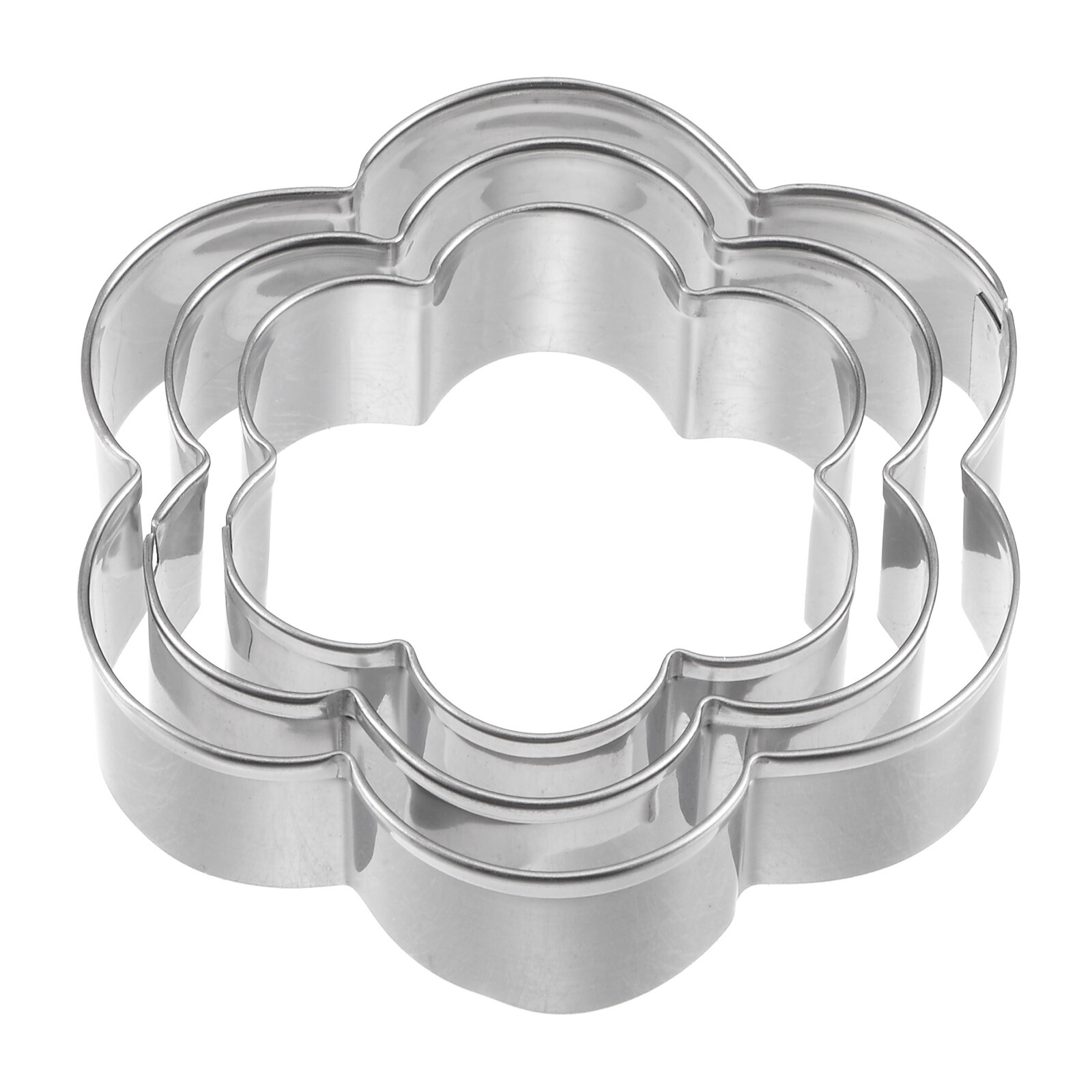 3pcs Flower Cookie Cutters Set, Stainless Steel Biscuit Cutter - New