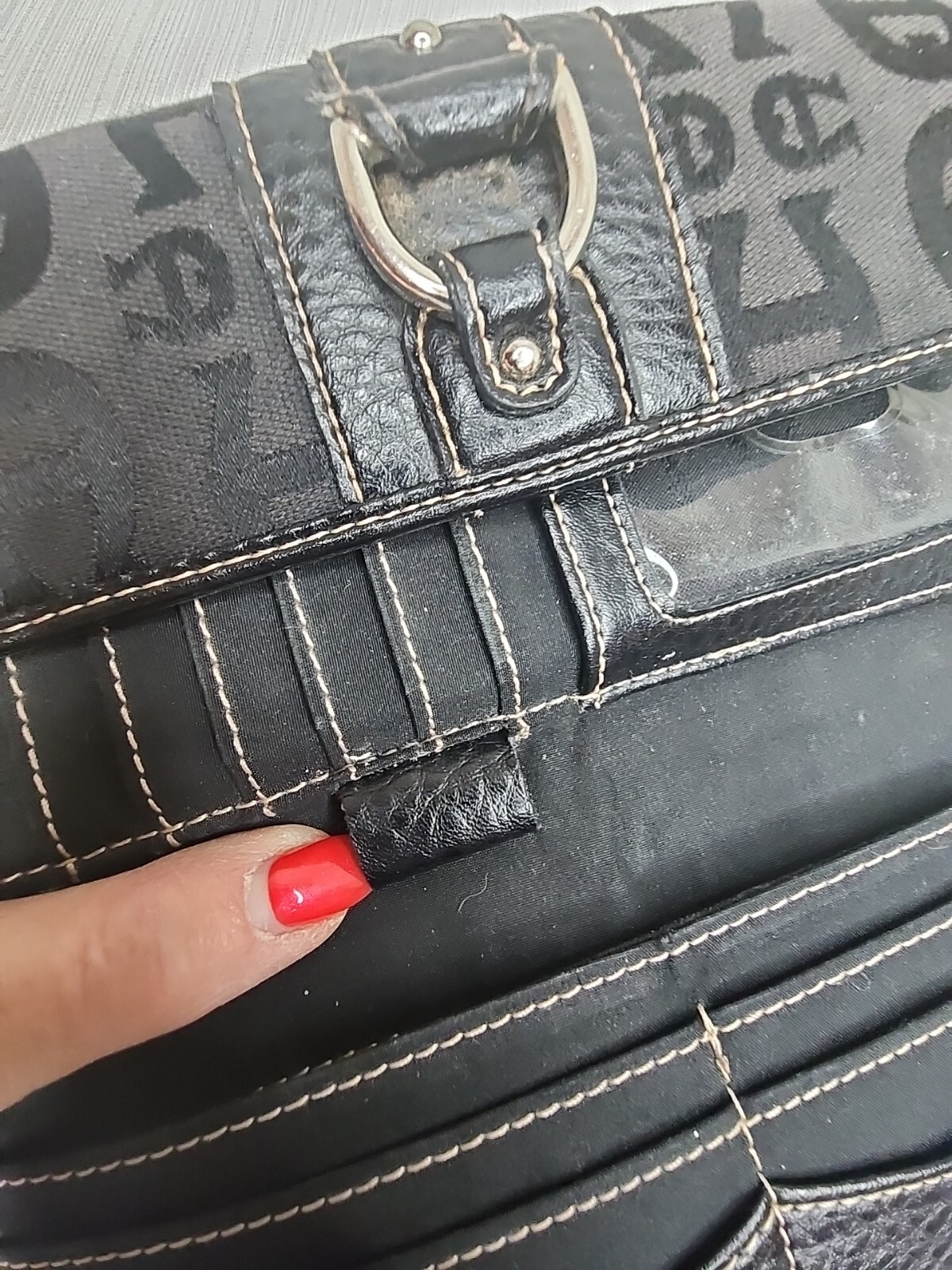 Etienne Aigner Bifold Wallet Black Logo Jacquard Leat… - Gem